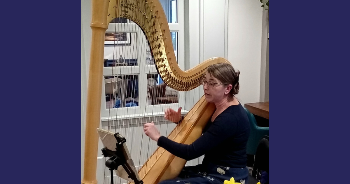 Lovell Place residents enthralled by harpist performance